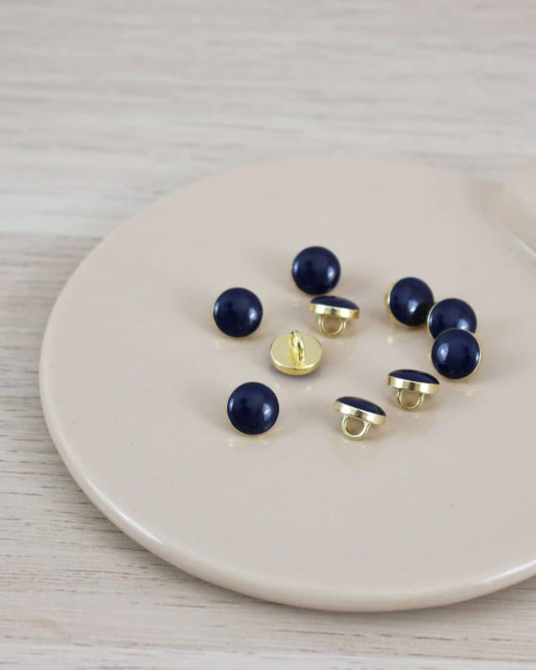 Bouton Elegant - bleu marine et doré | Boutons à coudre | Majam