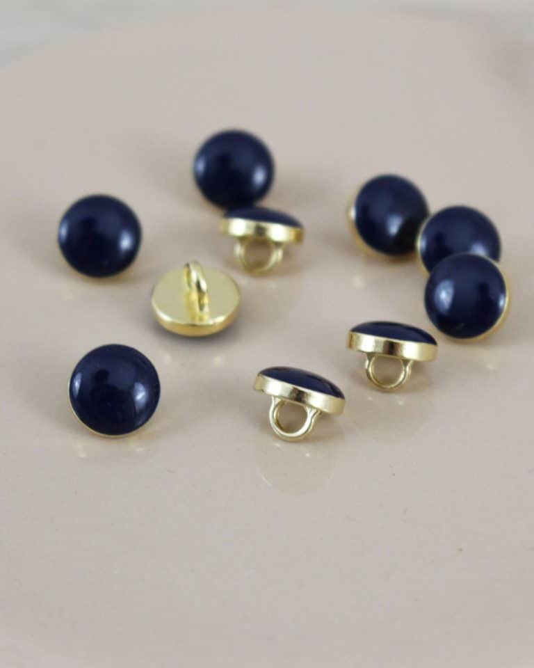 Bouton Elegant - bleu marine et doré | Boutons à coudre | Majam