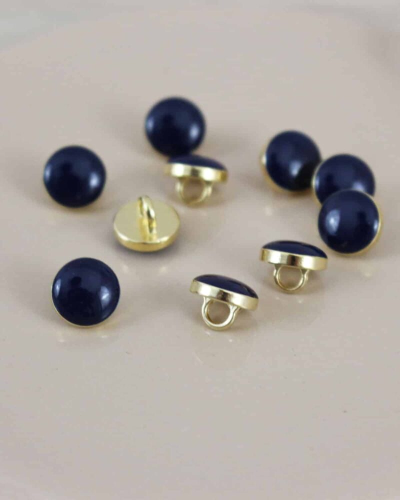 Bouton Elegant - bleu marine et doré | Boutons à coudre | Majam