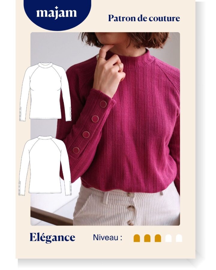 Patron Pull raglan - Elégance | Patron de couture | Majam