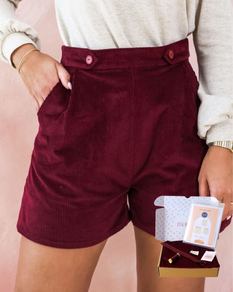 Kit short Swann - velours côtelé bordeaux | Majam